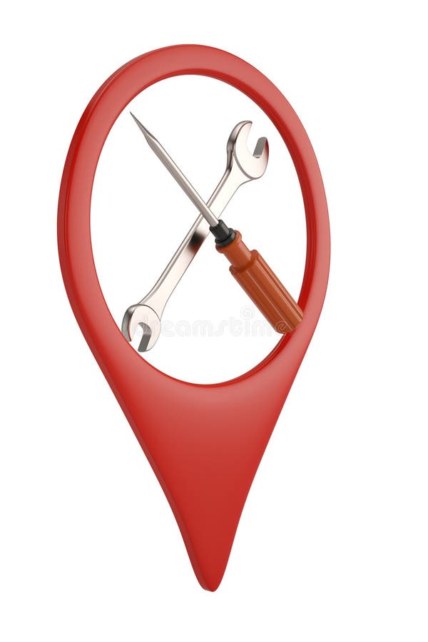 Tool in Position Pin Icon.3D Illustration. Stock Illustration ...