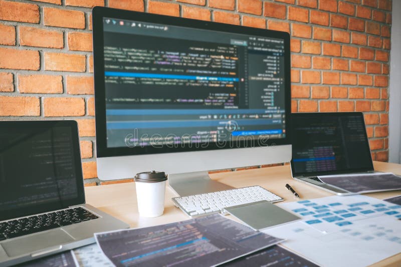 Professional Developer Programmer Working A Software Website Design And Coding Technology