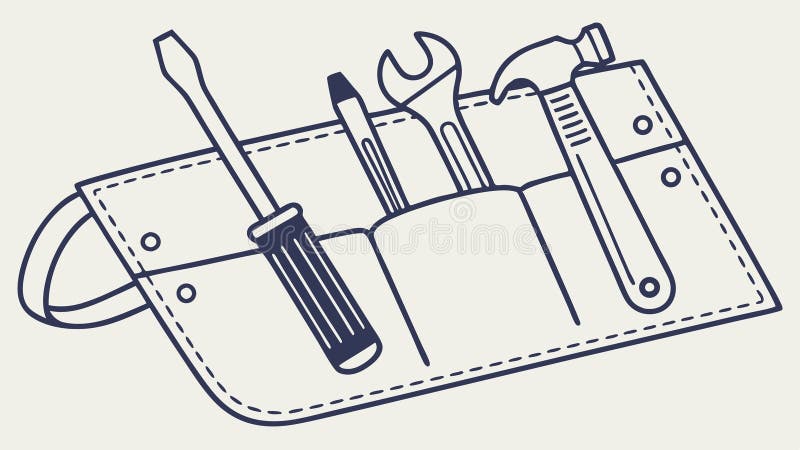 Tool Roll or Kit with Assorted Hand Tools, Vector Design Generative AI ...