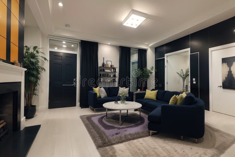 Showcasing Interior Design in Style Modish Module Stock Illustration ...