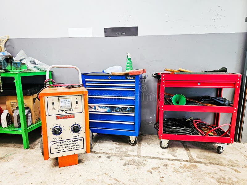 Tool room with with tools stock image. Image of hanging - 283481759