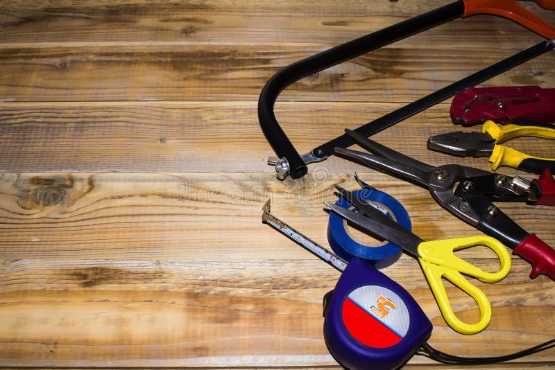 Different Tools Laid Out on the Table Stock Photo - Image of ...