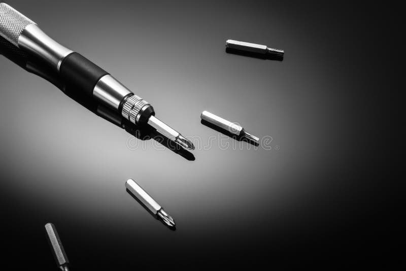 Tool Set with a Changeable Bit Pattern. Stock Photo - Image of silver ...