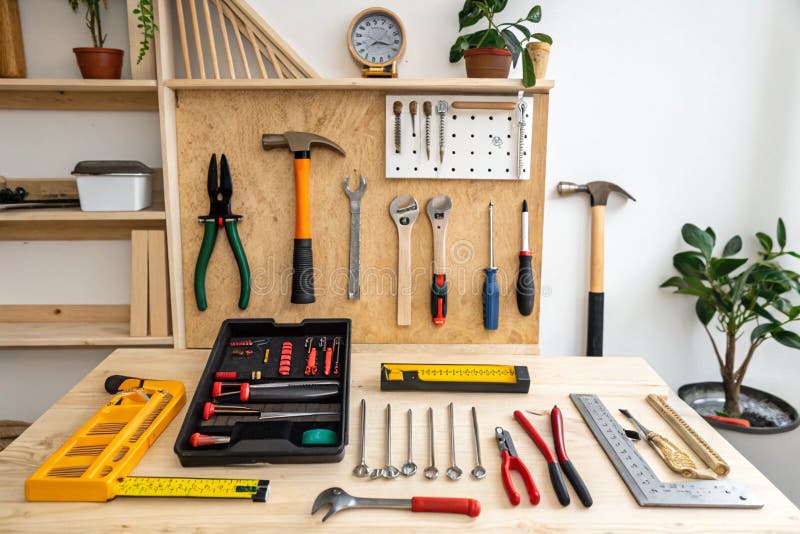 Tool Set: a Collection of Various Working Tools and Materials Stock ...