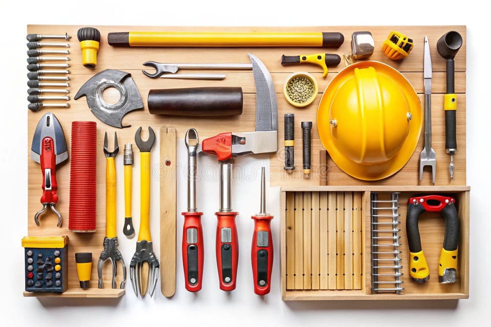 Tool Set: a Collection of Various Working Tools and Materials Stock ...