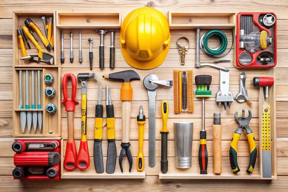 Tool Set: a Collection of Various Working Tools and Materials Stock ...