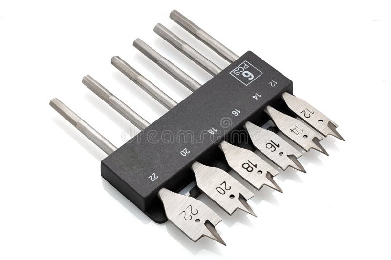 The Tool, a Set of Special Drills for Drilling on a Tree Isolated on ...