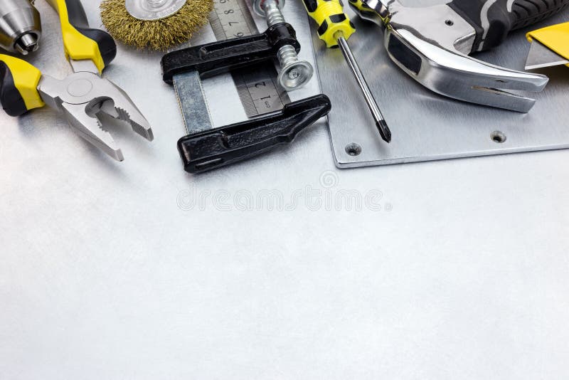 Tool Set of Various Instruments for House Renovation and Hand Work on ...