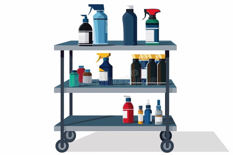 Tool Shelf Trolley Stock Image Isolated Vector Style Stock Vector ...