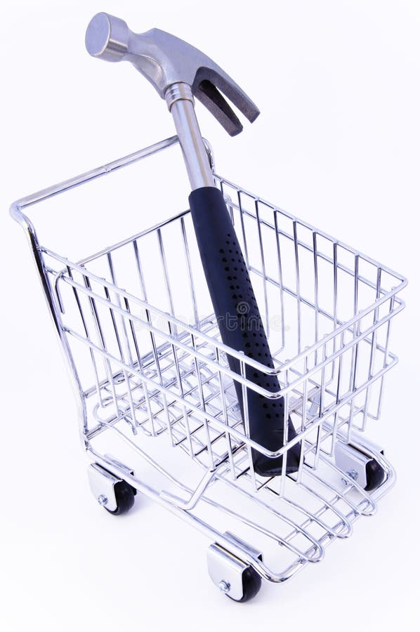 Tool in shopping cart stock image. Image of wheel, white - 11949125