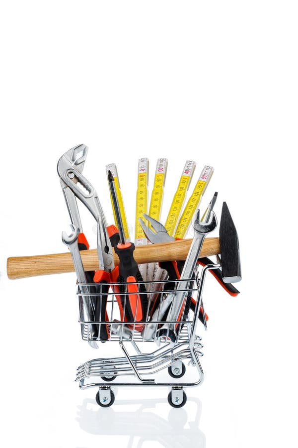 Tool in a shopping cart stock photo. Image of pliers - 36953382