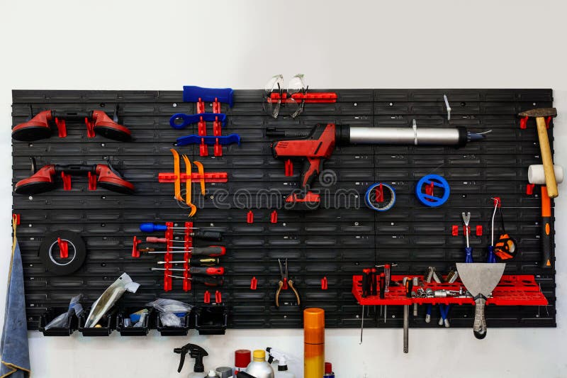 Tool Wall for Car Glass Work. Tool Wall Setup Ideal for Windshield ...