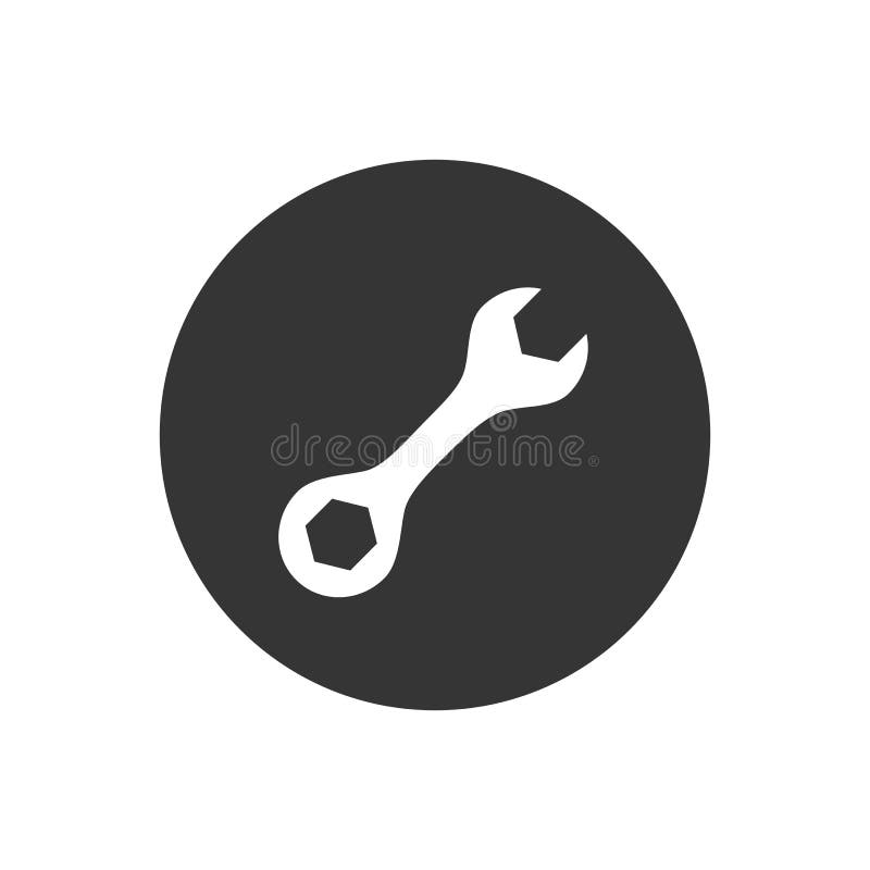 Tool White Icon Symbol Vector on Gray in Flat Style Stock Vector ...