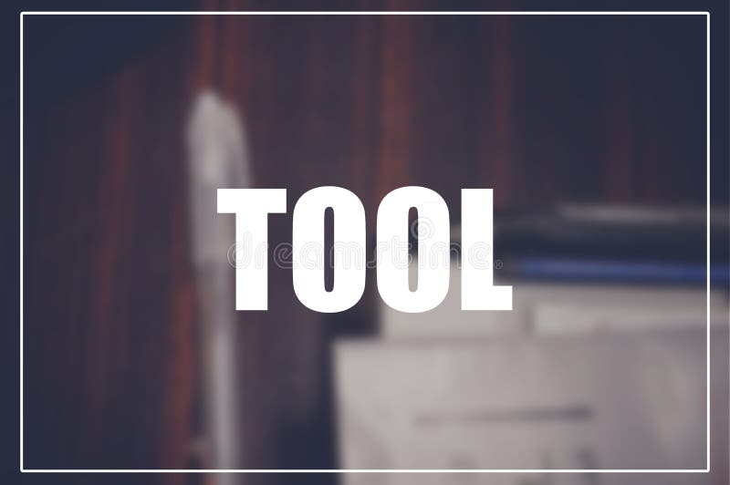 Tool Word Highlighted with Marker on Paper of Other Related Word Stock ...