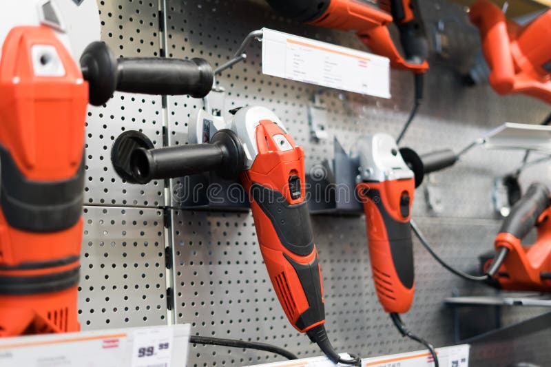 Tool for Work, Repair and Construction in Store. Wired Power Tools and ...