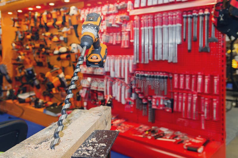 Tool for Work, Repair and Construction in Store. Wired Power Tools and ...