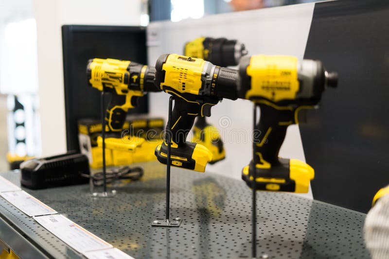 Tool for Work, Repair and Construction in Store. Wired Power Tools and ...