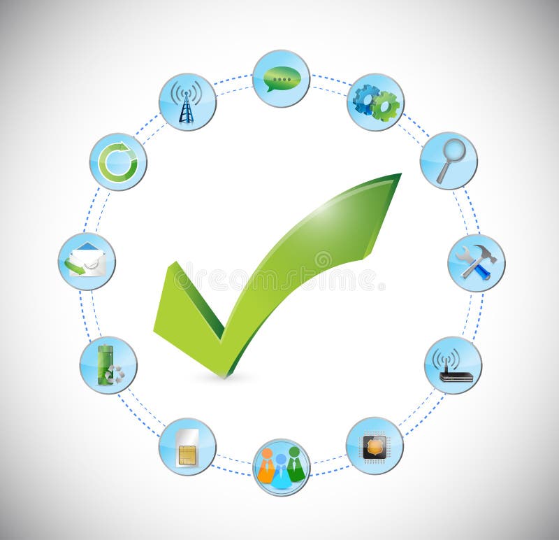 Tool Working Perfect Concept. Check Mark Approval Stock Illustration ...