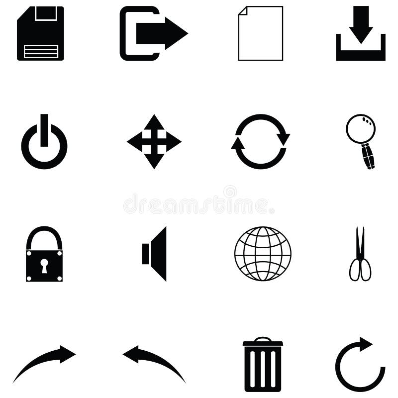Application toolbar icons stock vector. Illustration of copy - 32308789