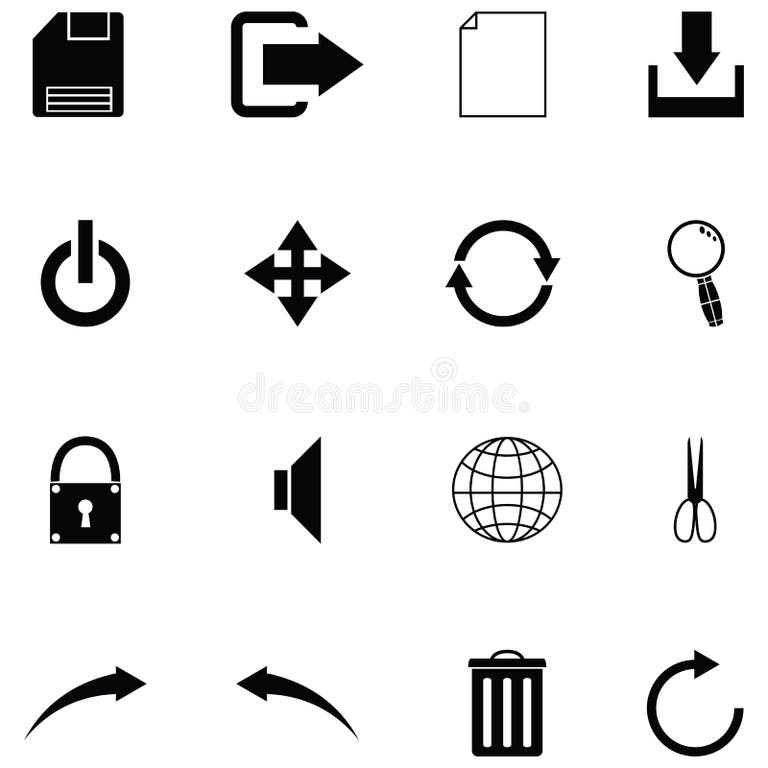 Toolbar icon set stock vector. Illustration of internet - 120573006
