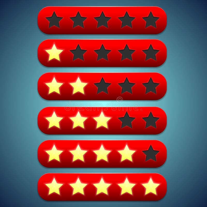 Toolbar Red Rating, Stars Recesses for Them Stock Vector - Illustration ...