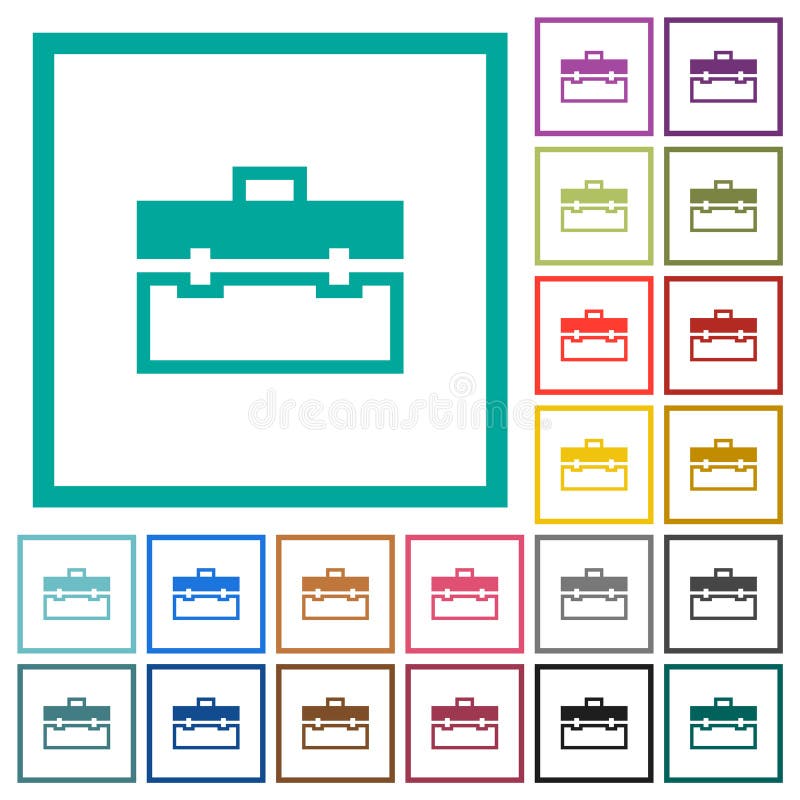Toolbox Alternate Flat Color Icons with Quadrant Frames Stock Vector ...