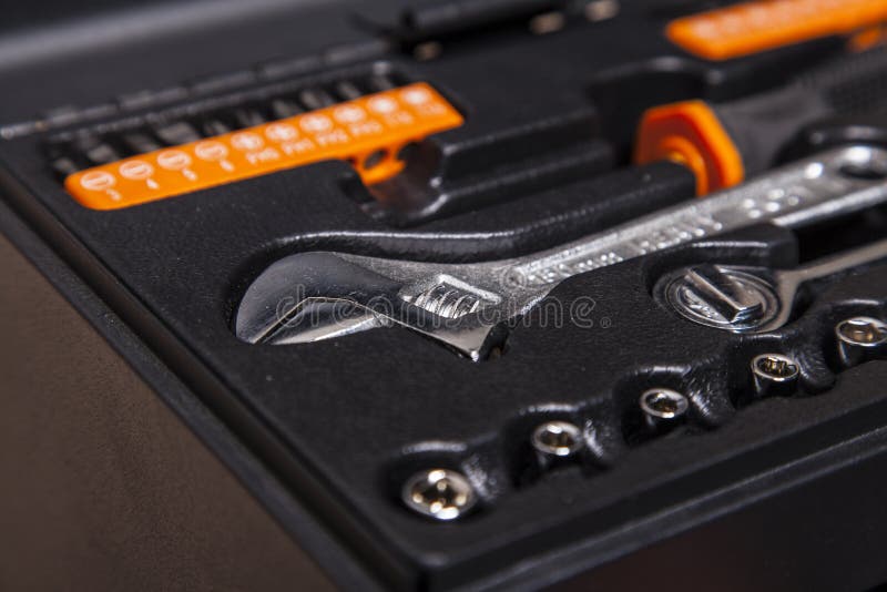 Toolbox close up stock photo. Image of crib, maintenance - 65858298