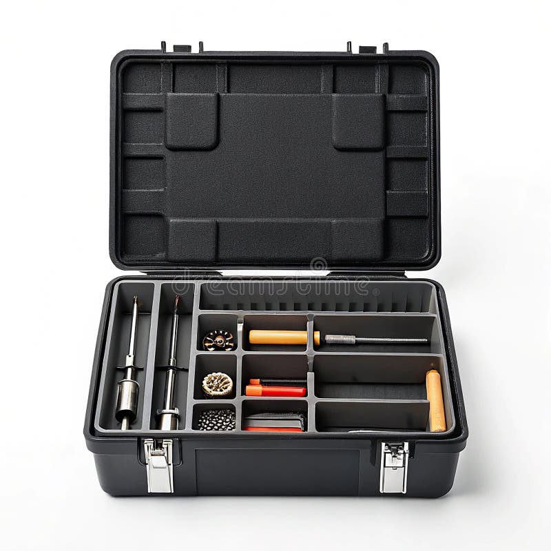 Toolbox with Compartments on White Background Stock Illustration ...