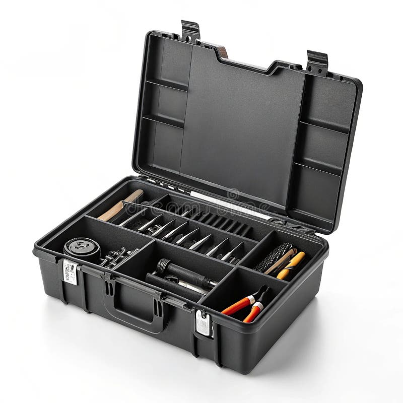 Toolbox with Compartments on White Background Stock Illustration ...