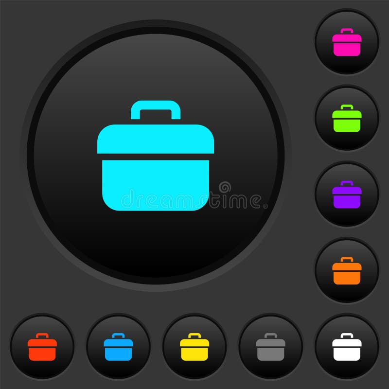 Toolbox Dark Push Buttons with Color Icons Stock Vector - Illustration ...