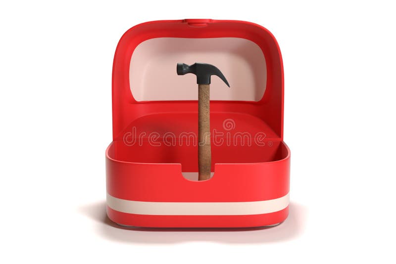 The Hammer Inside the Emergency Box. Isolated Vector Illustration Stock ...