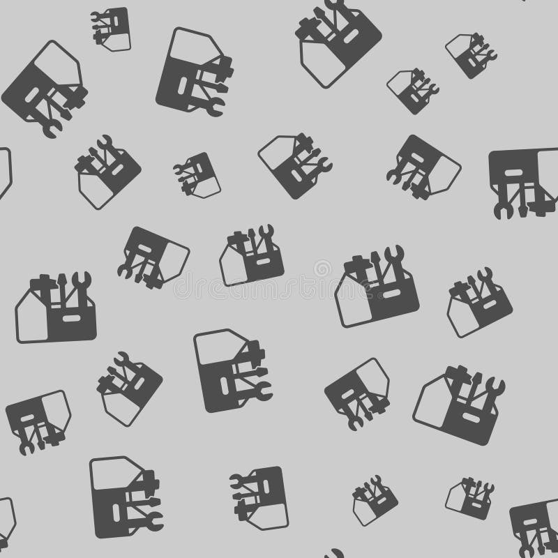 Toolbox with Hammer, Screwdriver and Wrench Solid Seamless Pattern ...