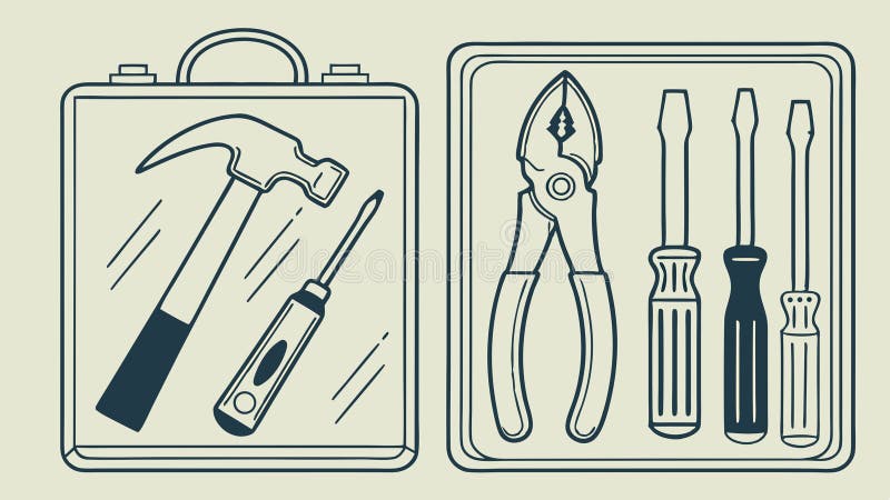 Toolbox with Hand Tools, DIY Kit, Home Repair, Practical Equipment, Workshop Essentials, Vector ...