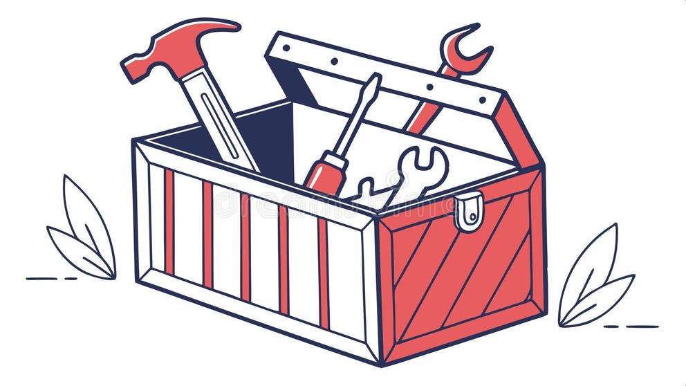 Toolbox with Hand Tools, Symbolizing Repair, Craftsmanship, and Utility Graphic Vector Design ...