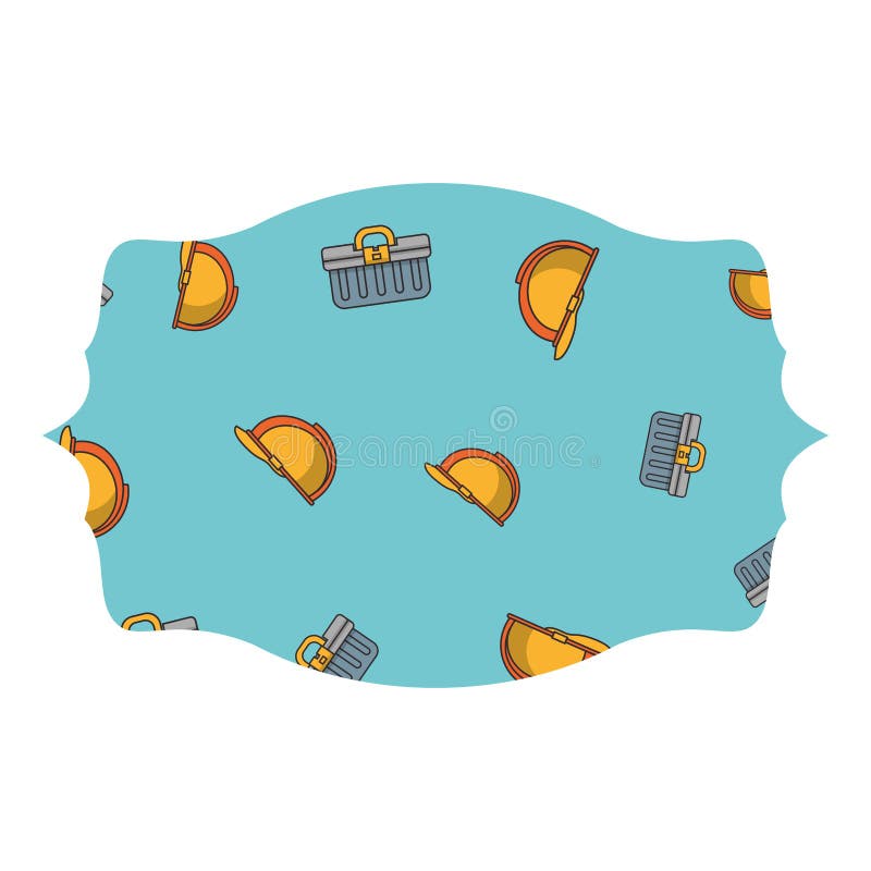 Toolbox and Helmet Label Frame Stock Vector - Illustration of ...