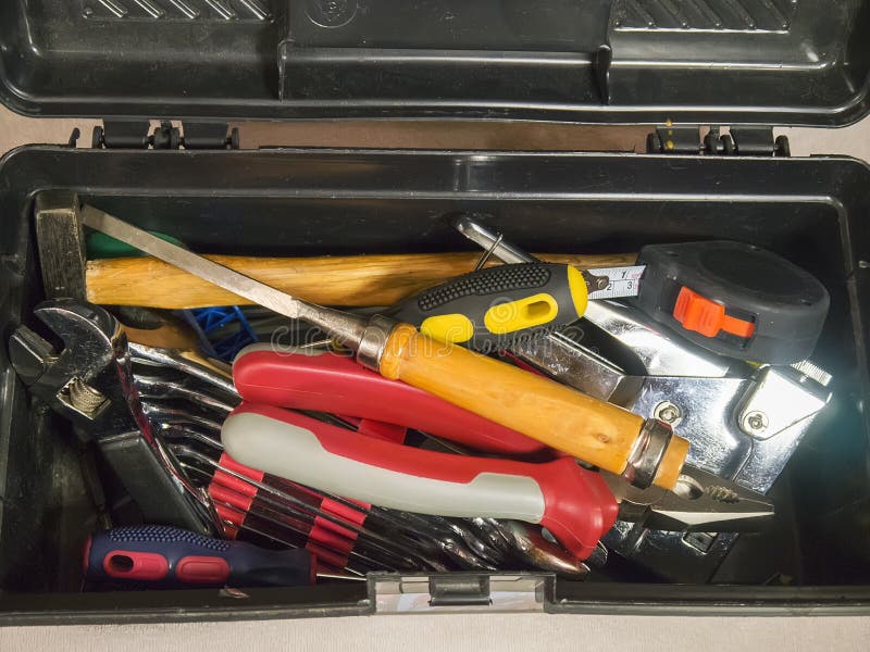 Toolbox with Household Tools Stock Image - Image of pincers, household ...