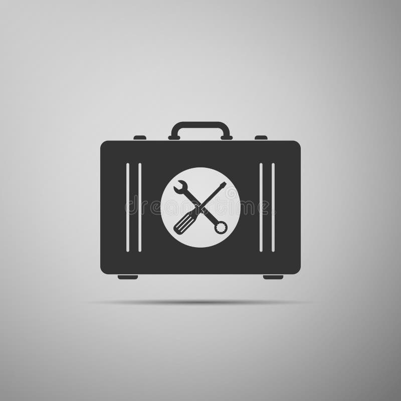 Toolbox Icon Isolated on Grey Background. Flat Design Stock Vector ...