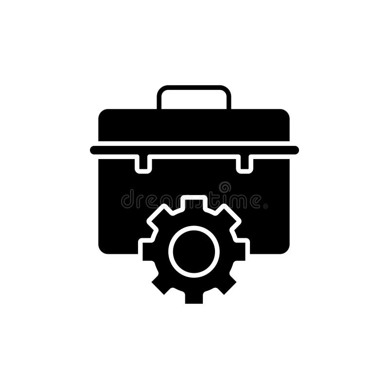 Toolbox Icon Set. Tool Box Kit Vector Symbol in a Black Filled and ...