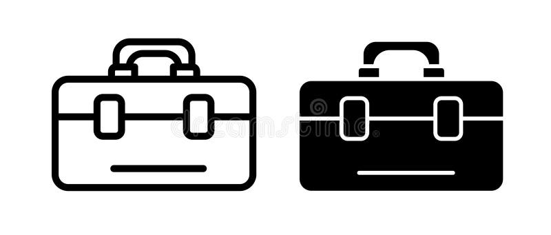 Toolbox Icon Set. Tool Box Kit Vector Symbol in a Black Filled and ...