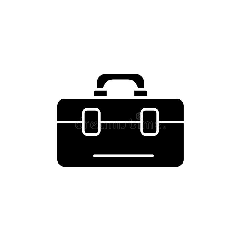 Toolbox Icon Set. Tool Box Kit Vector Symbol in a Black Filled and ...