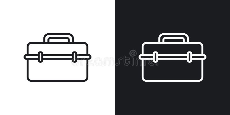 Toolbox Icon Set. Tool Box Kit Vector Symbol in a Black Filled and ...