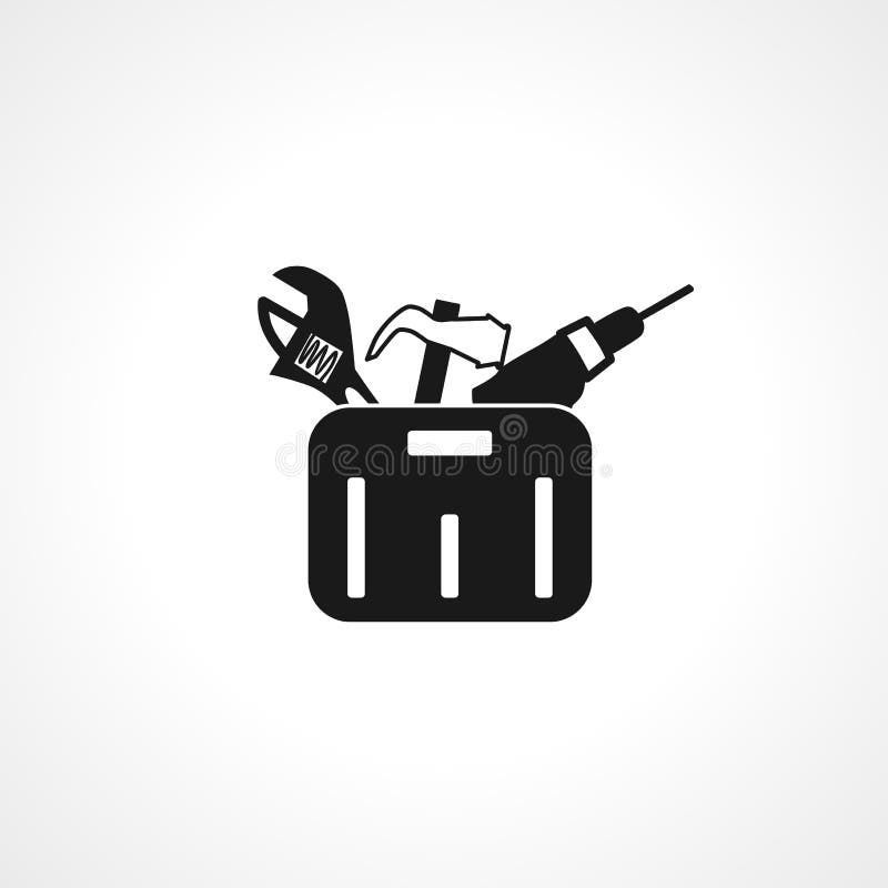 Toolbox Icon with Tools. Toolbox Vector Icon. Toolbox Isolated Icon ...