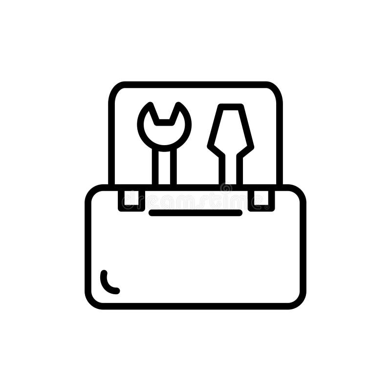 Toolbox Icon Set. Tool Box Kit Vector Symbol in a Black Filled and ...