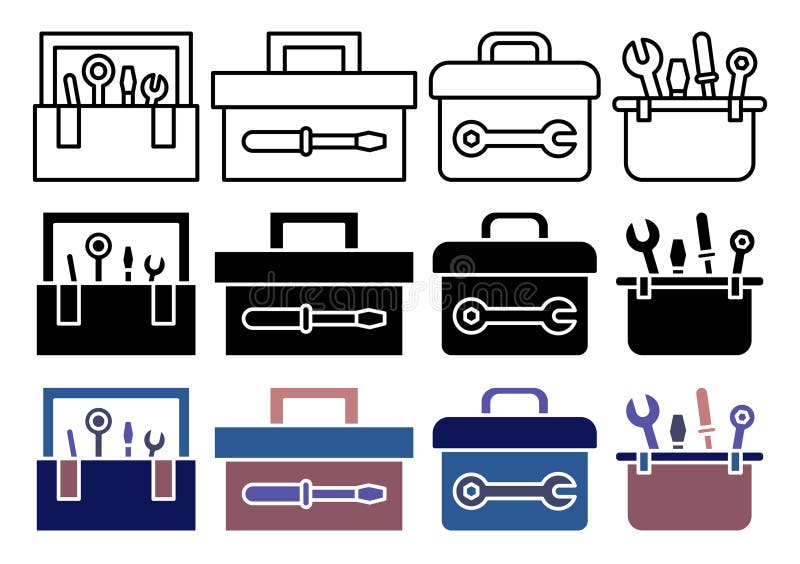 Toolbox icon vector stock illustration. Illustration of hammer - 348102585