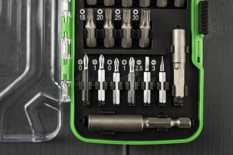 Toolbox with Interchangeable Screwdriver Tips Stock Image - Image of ...