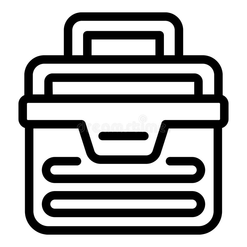 Full Toolbox Icon Outline Vector. Toolbox Kit Stock Illustration ...
