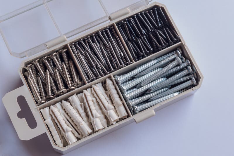 Toolbox for Metal Bolt, Nut, Screw, Nail Stock Photo - Image of rivet ...