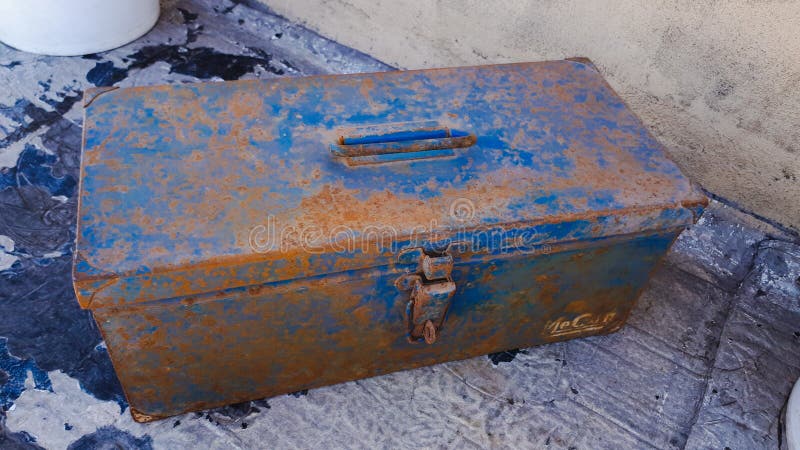 Toolbox, Old Metal Covered with Rust Stock Photo - Image of toolbox ...