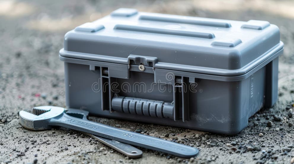 Toolbox with Simple Tools on Sandy Ground. Ready for Repair and ...