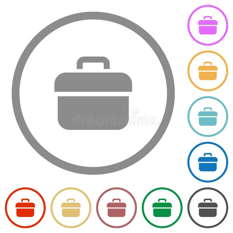 Toolbox Solid Flat Icons with Outlines Stock Vector - Illustration of ...